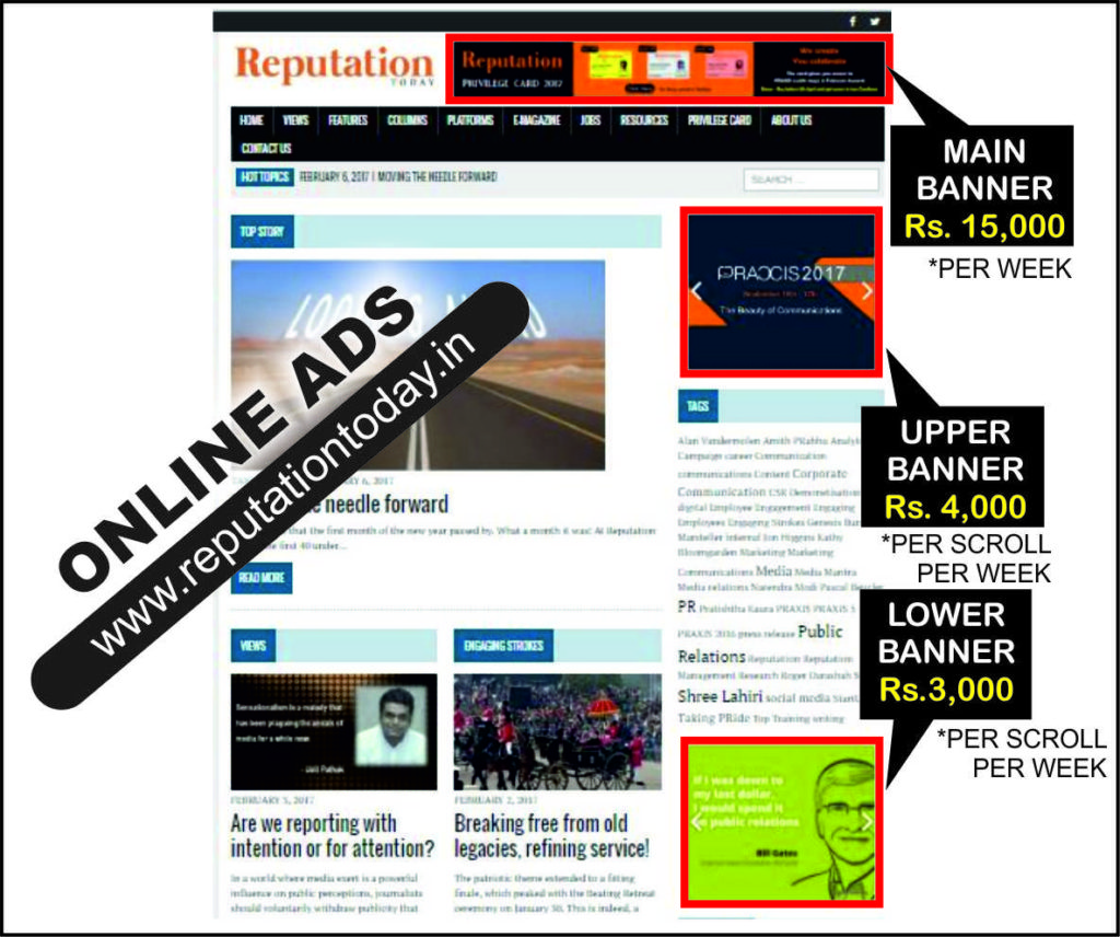 Online rates for banner - Reputation Today