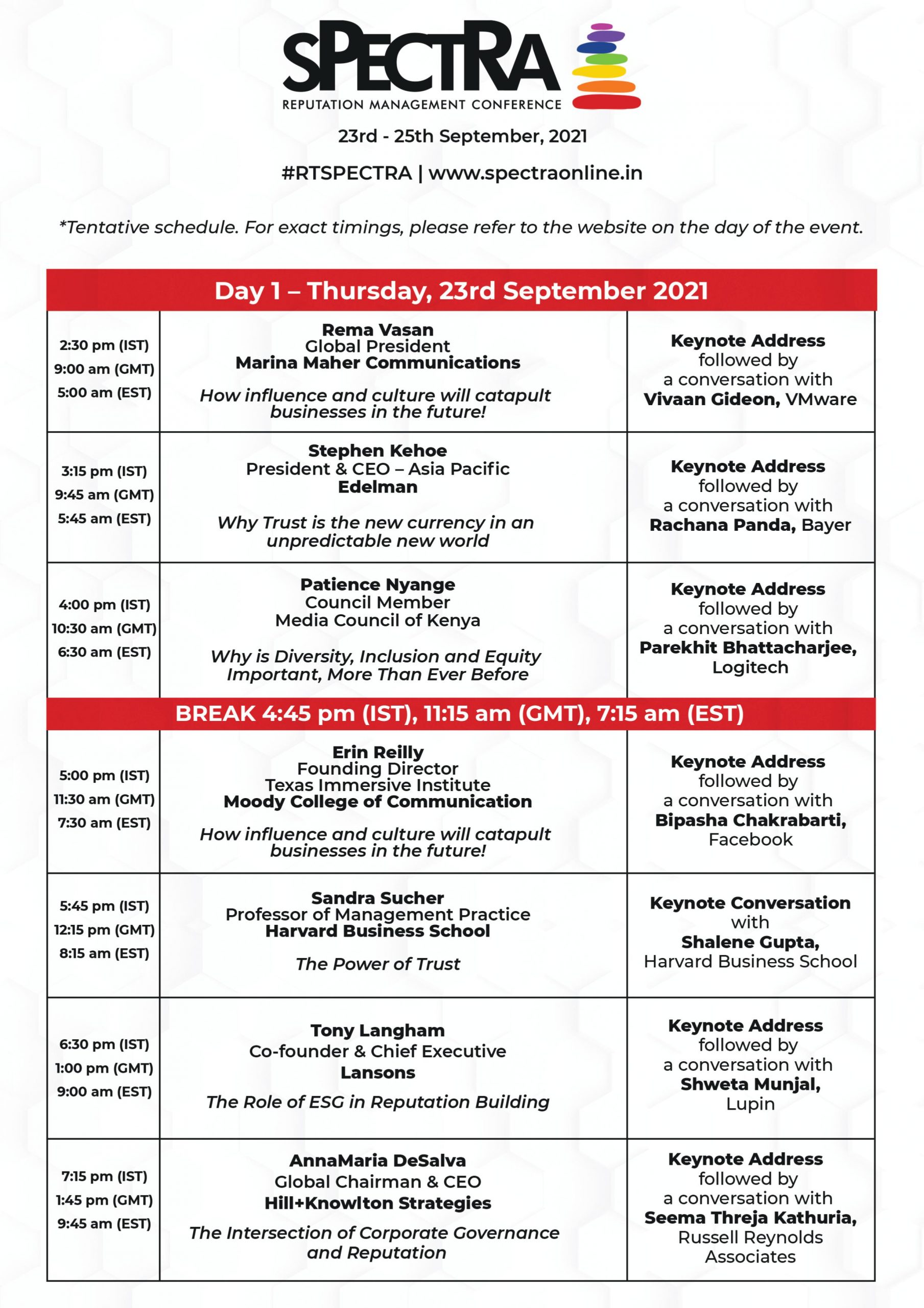 SPECTRA2021-Day1Schedule - Reputation Today